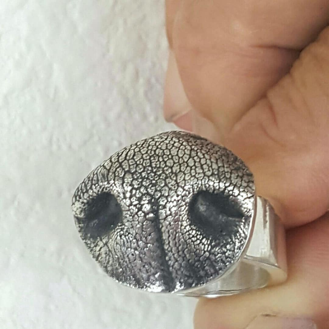 Dog Nose Ring Silver Pet Memorial Jewelry Bespoke Ring - Etsy