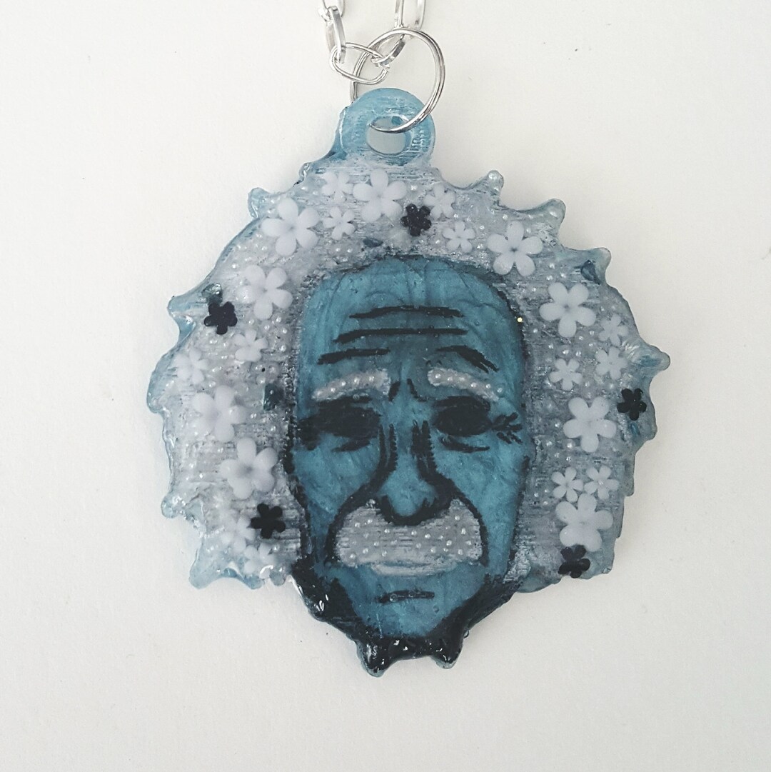 Einstein Necklace, Albert Einstein Earrings, Resin Jewelry, Icon, Resin ...