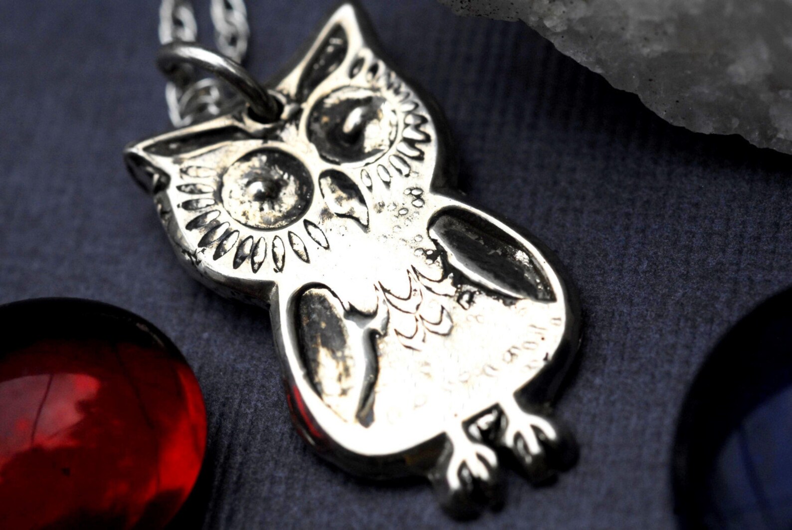 Silver Owl Necklace Sterling Silver - Etsy