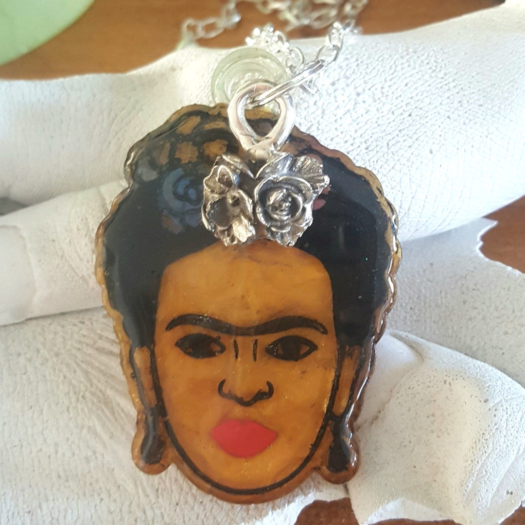 Frida Kahlo Necklace Large Frida Pendant Resin Jewelry - Etsy