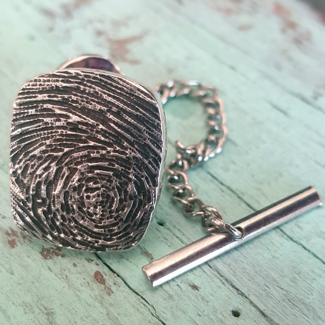 Fingerprint Tie Tack, Lapel Pin, Tie Tac, Tie Clip, Neckties - Etsy
