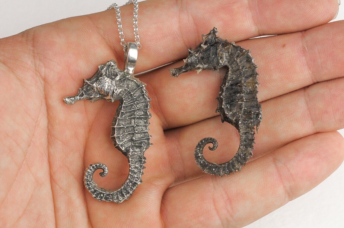 Silver Seahorse Necklace Pendant Sterling Sea Horse - Etsy