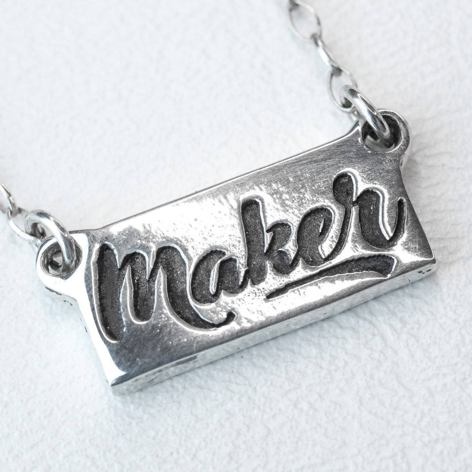 Maker Silver Necklace Sterling Silver Makers Gonna Make Charm - Etsy