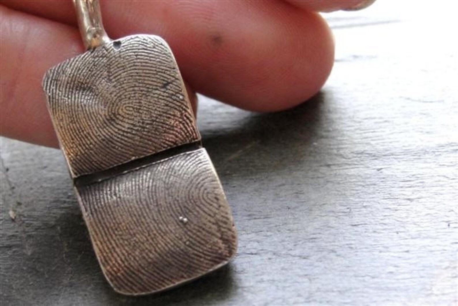 Fingerprint Jewelry Necklace Personalized Thumbprint in Sterling Silver ...