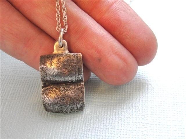 Fingerprint Necklace Jewelry Thumbprint Personalized Sterling Silver - Etsy