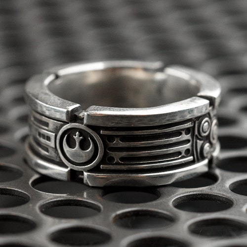 Lightsaber Wedding Ring Band Sterling Silver Custom Ring | Etsy