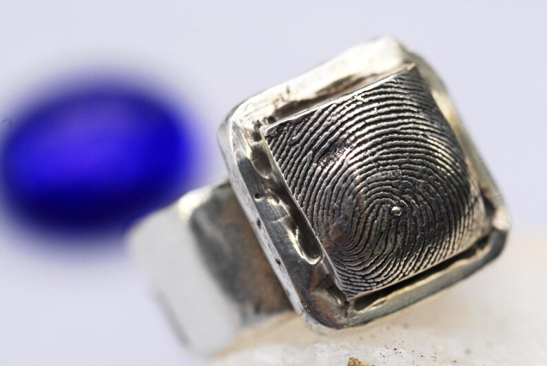 Custom Fingerprint Ring Jewelry Thumbprint Personalized in Sterling ...