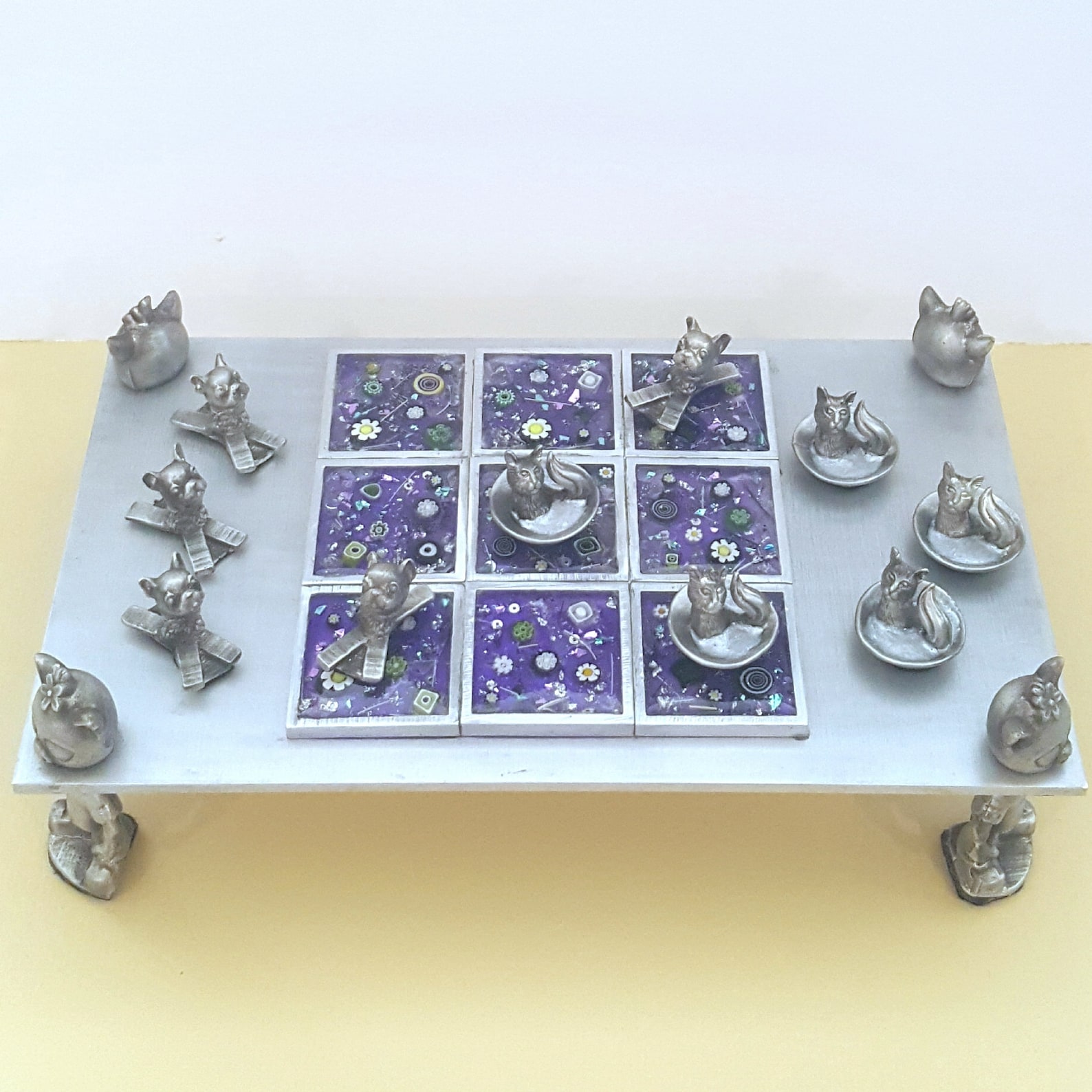 Tic Tac Toe Board Gameboard Cats Dogs Cats and Dogs - Etsy