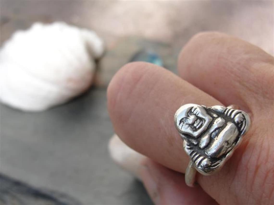Buddha Ring in Sterling Silver - Etsy
