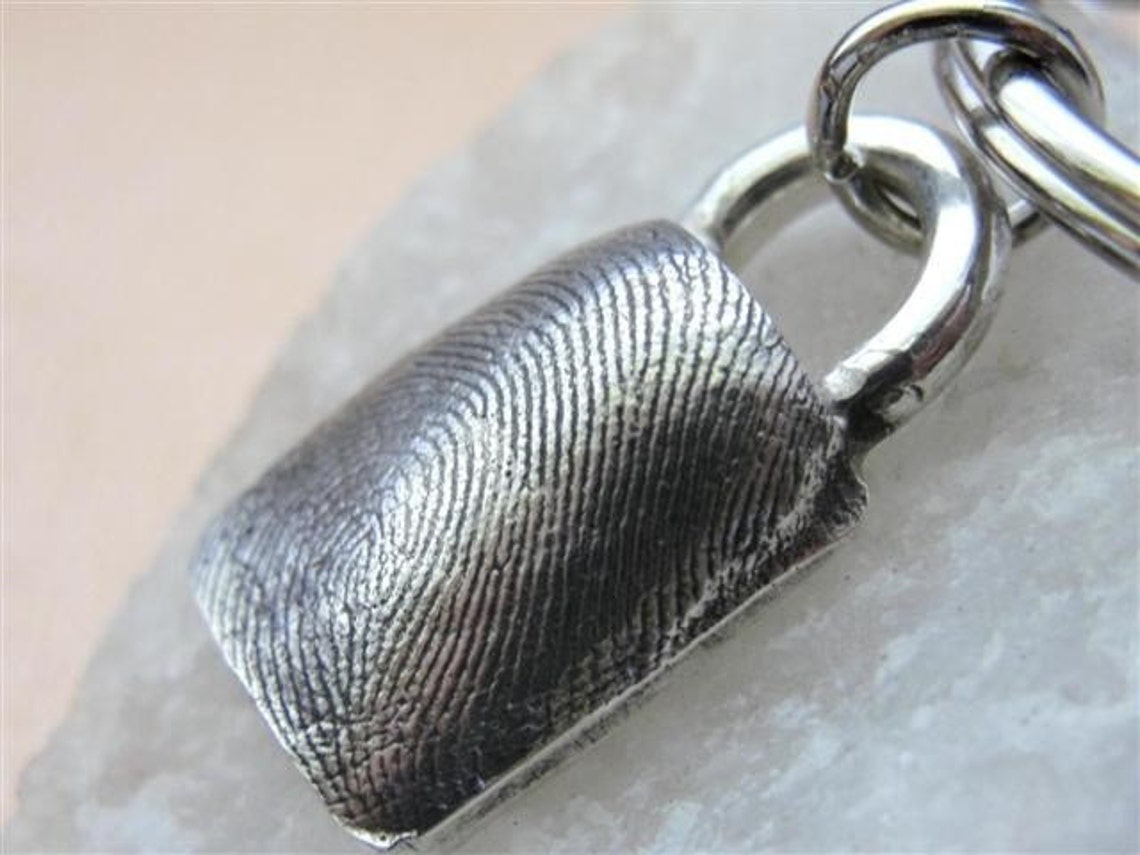 Custom Fingerprint Keychain Thumbprint Key Chain in Sterling - Etsy