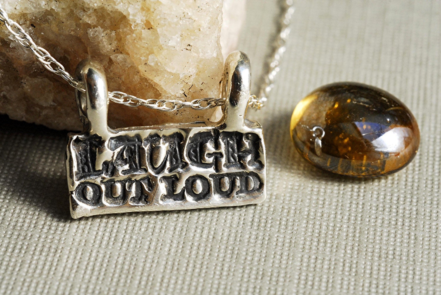 Laugh Out Loud Necklace in Sterling Silver - Etsy