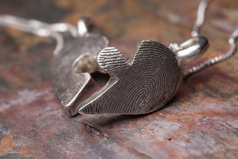 Custom Fingerprint Puzzle Necklace Piece in Sterling Silver - Etsy