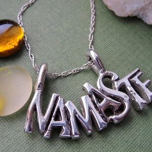 Namaste Necklace Jewelry Ohm Silver Sterling - Etsy