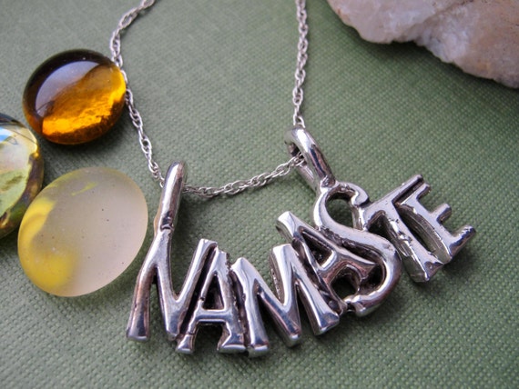 Namaste Necklace Jewelry Ohm Silver Sterling | Etsy