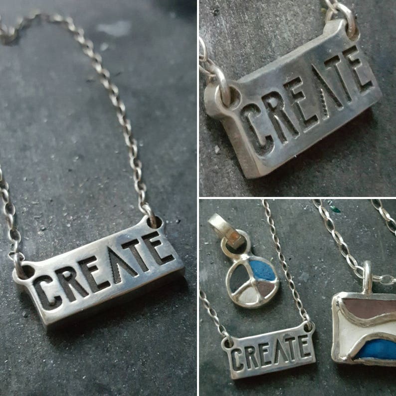 Create Silver Necklace Sterling Silver Makers Gonna Make Charm | Etsy