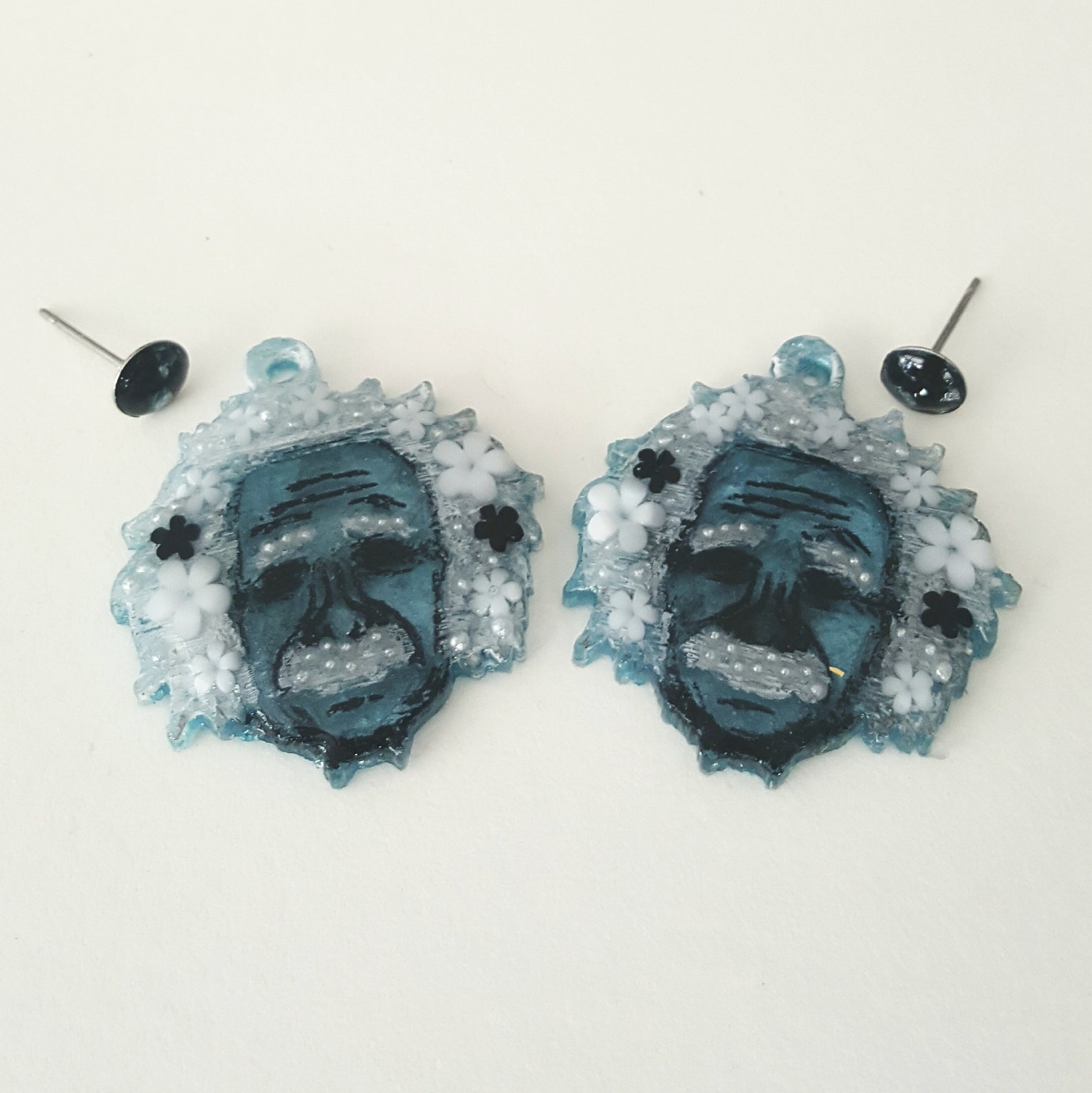 Einstein Necklace, Albert Einstein Earrings, Resin Jewelry, Icon, Resin ...