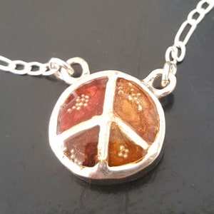 Peace Sign Necklace, Peace Pendant, Sterling Silver, Hippie Chic, Peace ...