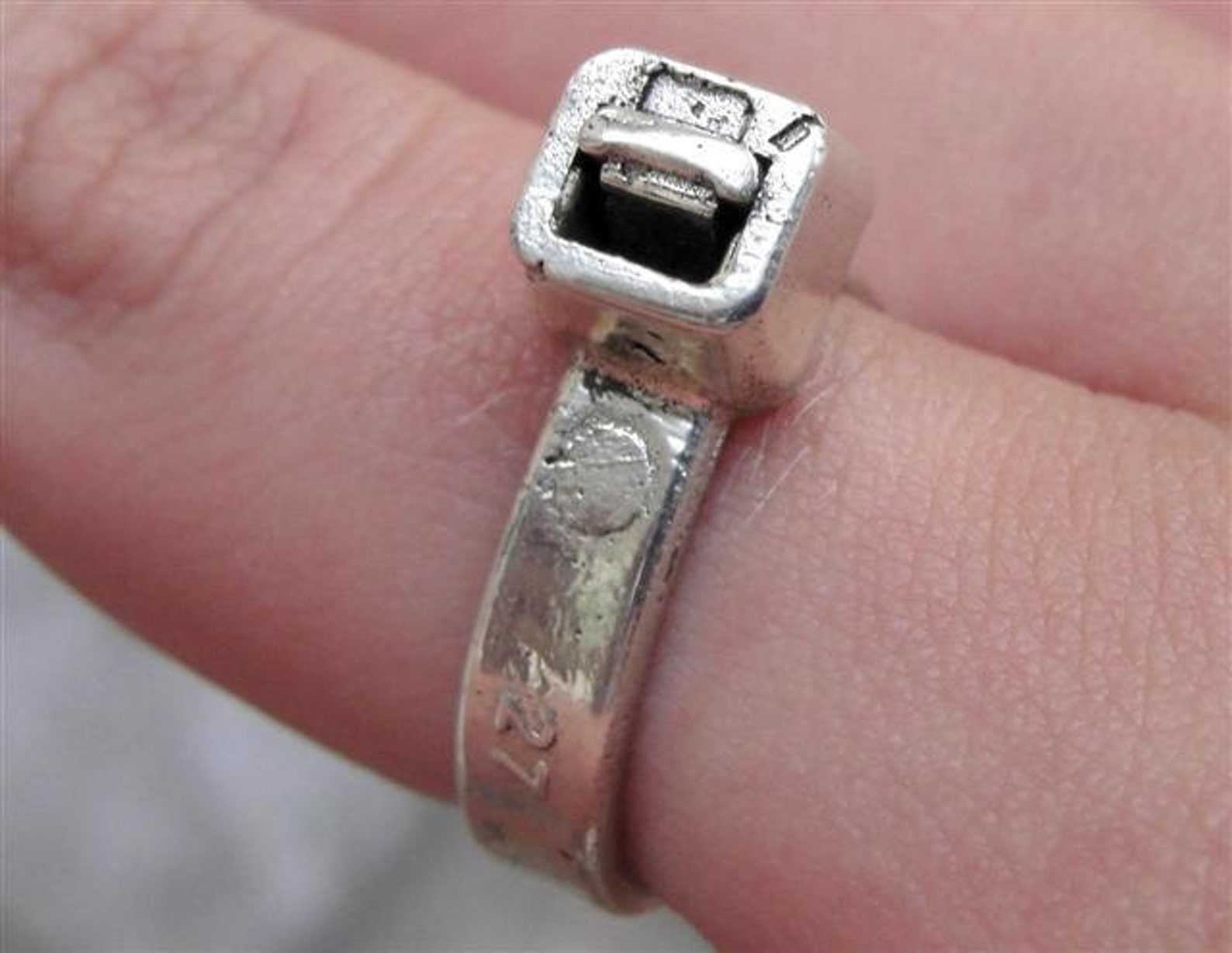 Zip Tie Ring Silver Jewelry Sterling Silver Band - Etsy