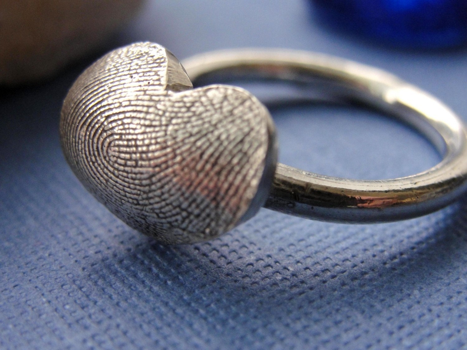 Fingerprint Ring Silver Thumbprint Ring in Sterling Silver | Etsy