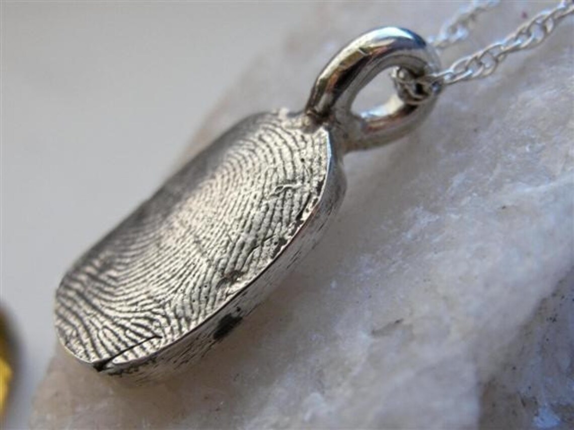 Sterling Silver Fingerprint Thumbprint Necklace Personalized EXPRESS ...
