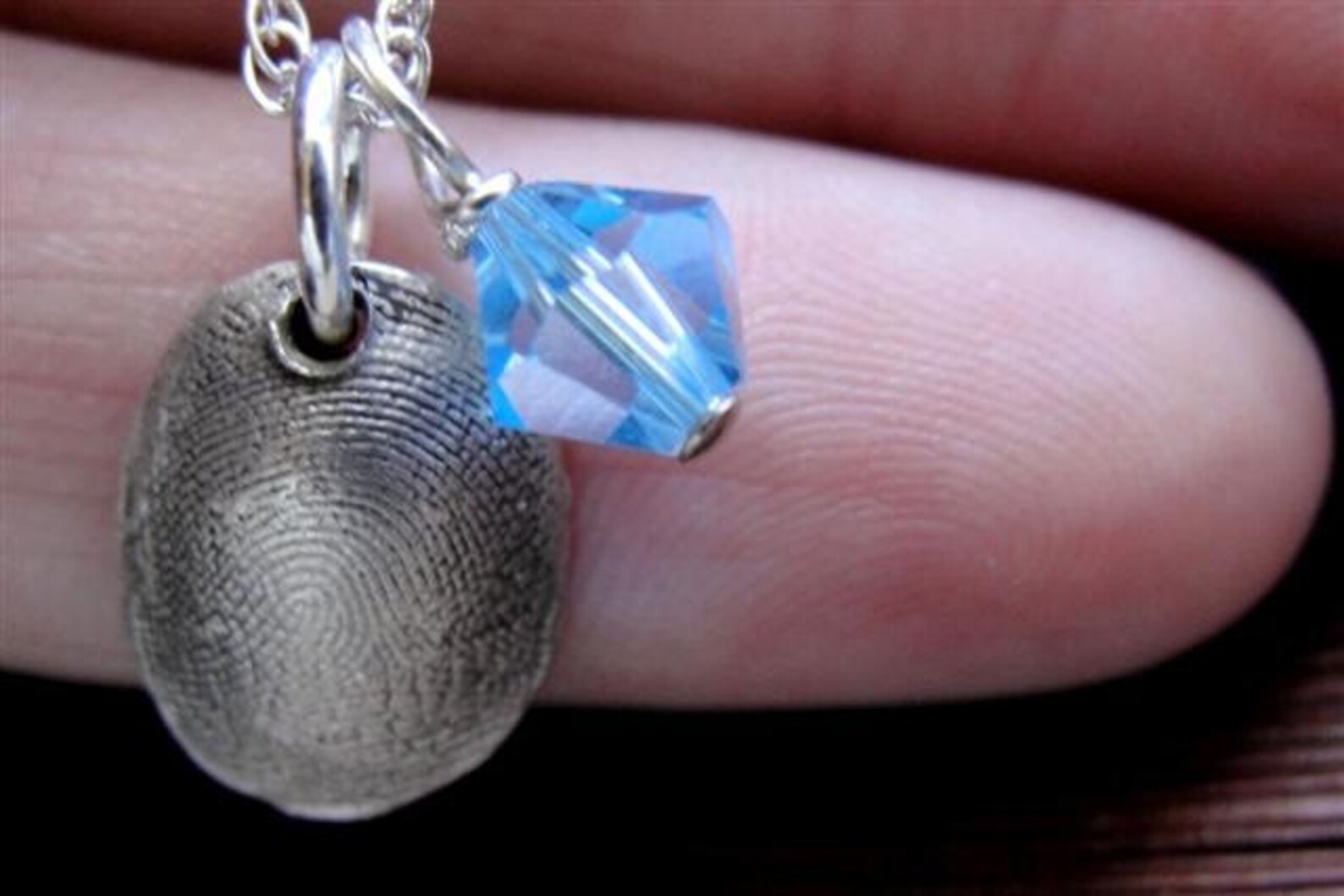 Fingerprint Thumbprint Necklace Personalized in Sterling Silver - Etsy
