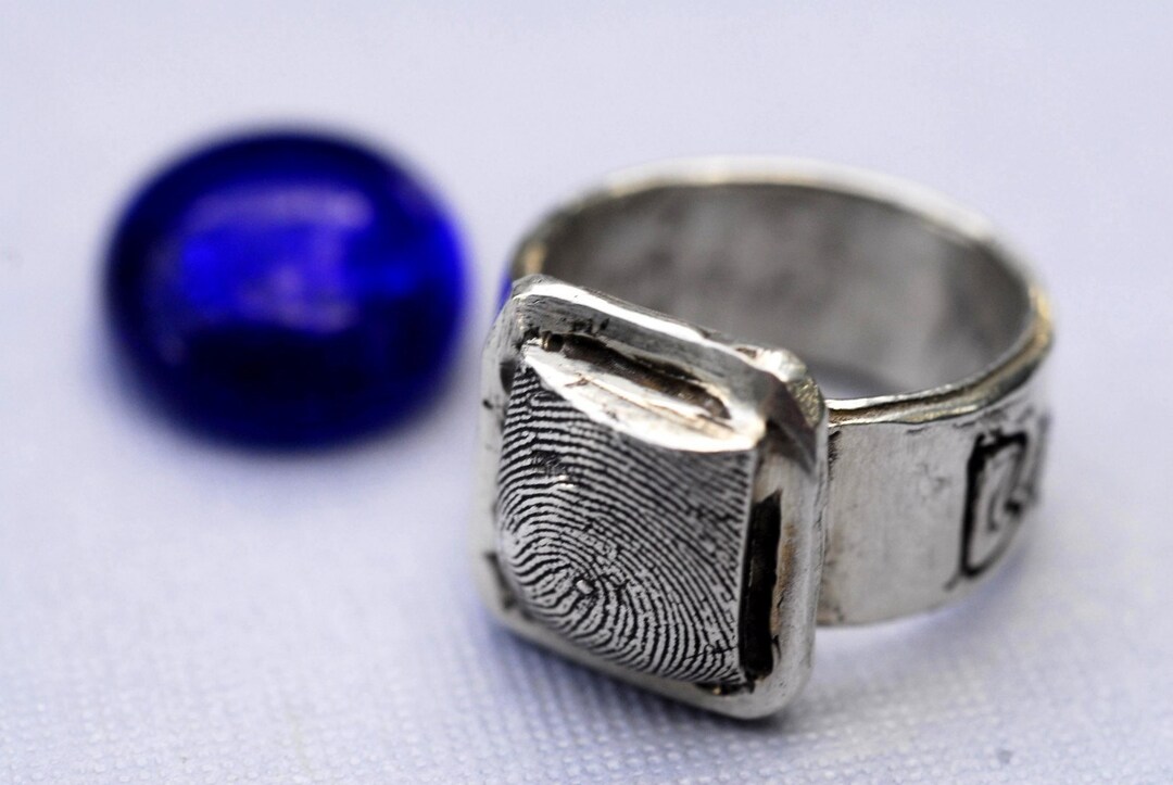 Custom Fingerprint Ring Jewelry Thumbprint Personalized in Sterling ...