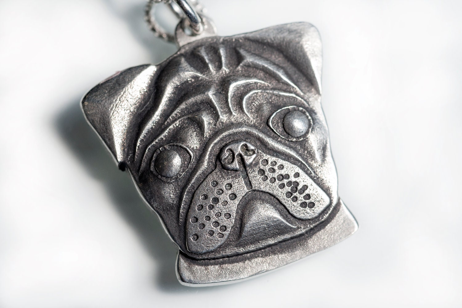 Pug Necklace Jewelry Sterling Silver Pendant Personalized | Etsy