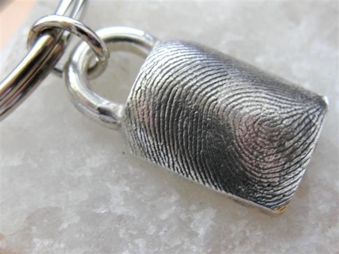 Custom Fingerprint Keychain Thumbprint Key Chain in Sterling | Etsy