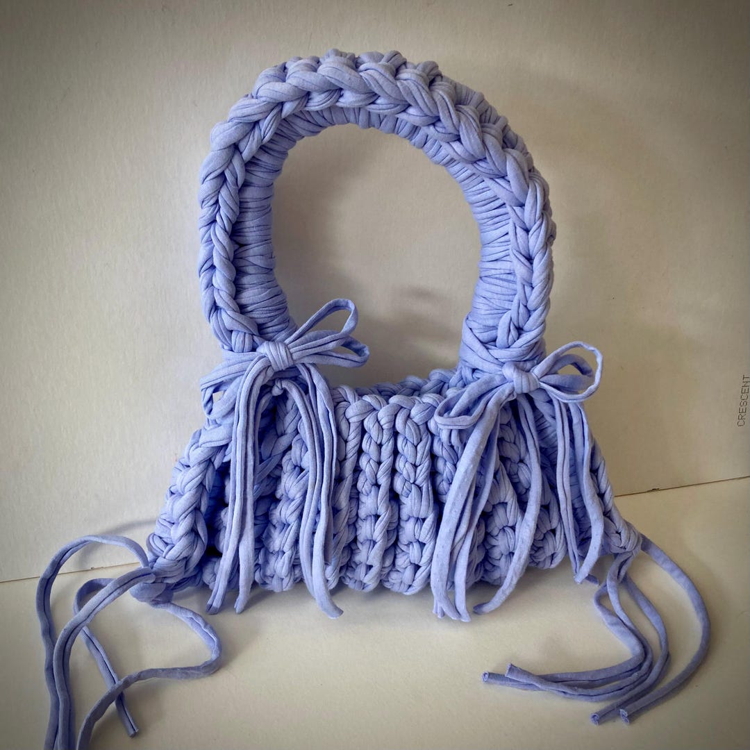 Crochet Bag Handmade, Crochet Purse, T Shirt Crochet Purse, Handmade ...