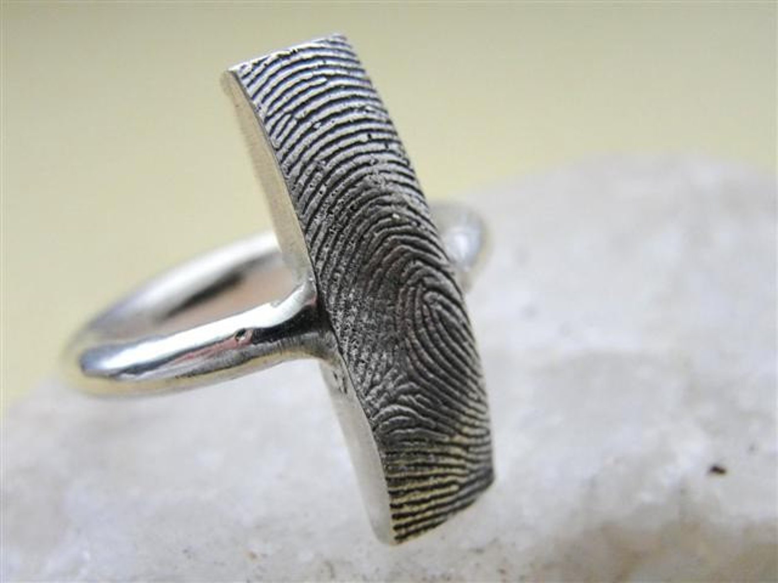 Fingerprint Ring Jewelry Thumbprint Band Personalized Sterling - Etsy