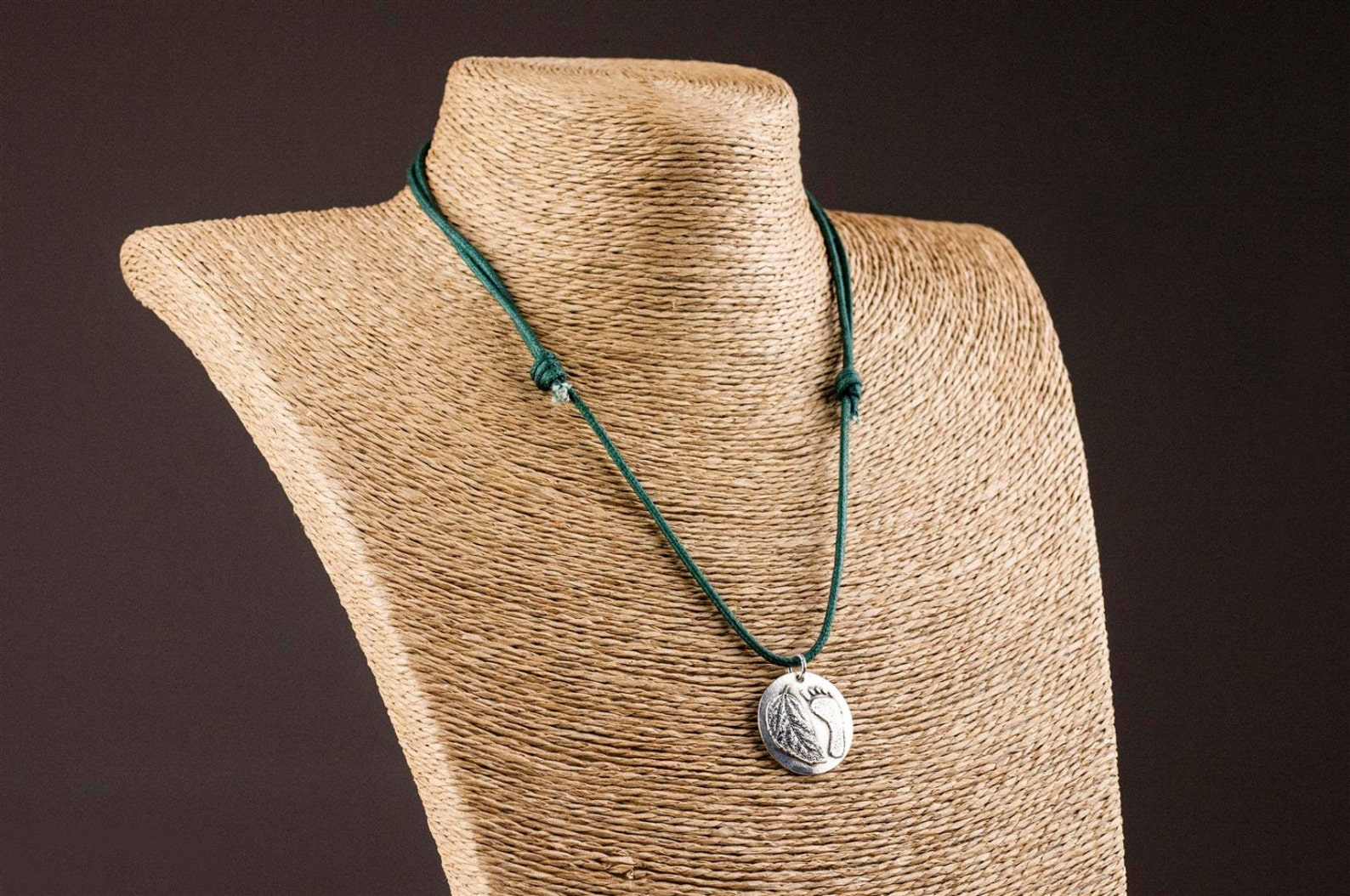 Earth Day Necklace Jewelry Recycled Sterling Silver Leaf and Foot Eco ...