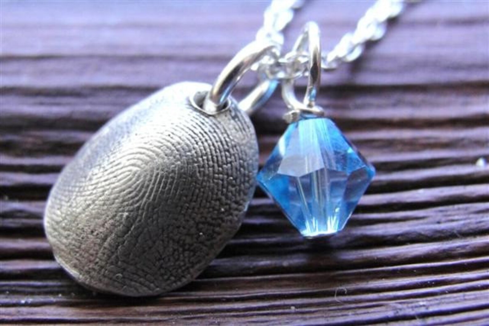 Fingerprint Thumbprint Necklace Personalized in Sterling Silver - Etsy