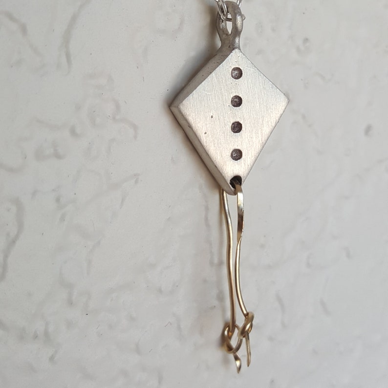 Silver Gold Kite Necklace Gold 12kt. String Kite Sterling | Etsy