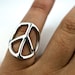 Peace Sign Ring Sterling Silver - Etsy