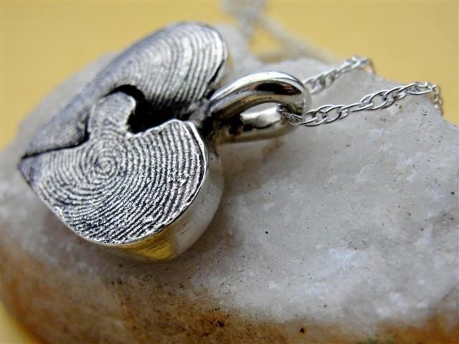 Custom Fingerprint Puzzle Necklace Piece in Sterling Silver ...