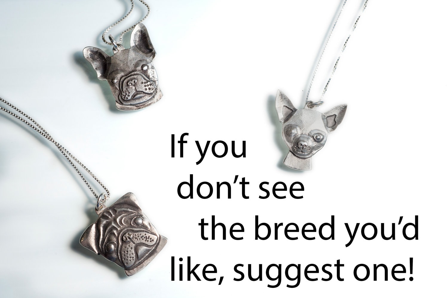 Pug Necklace Jewelry Sterling Silver Pendant Personalized - Etsy