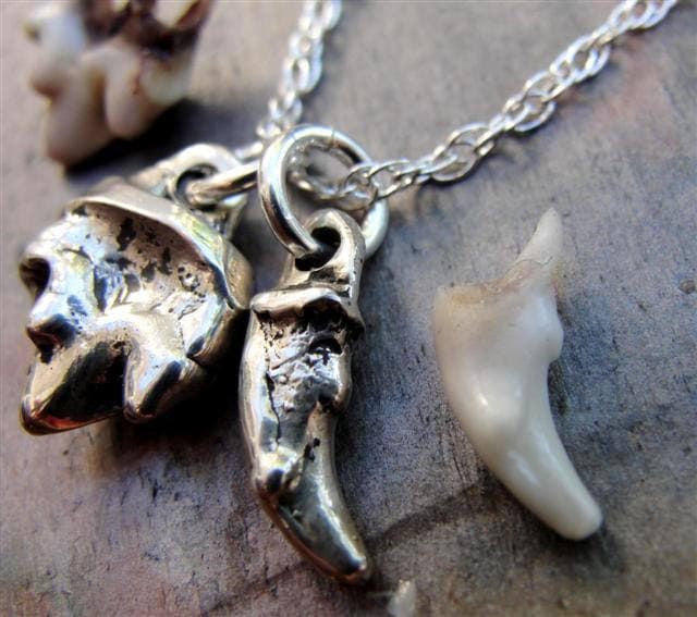 Canine Tooth Necklace Dog Teeth Pendant Custom Sterling Silver - Etsy