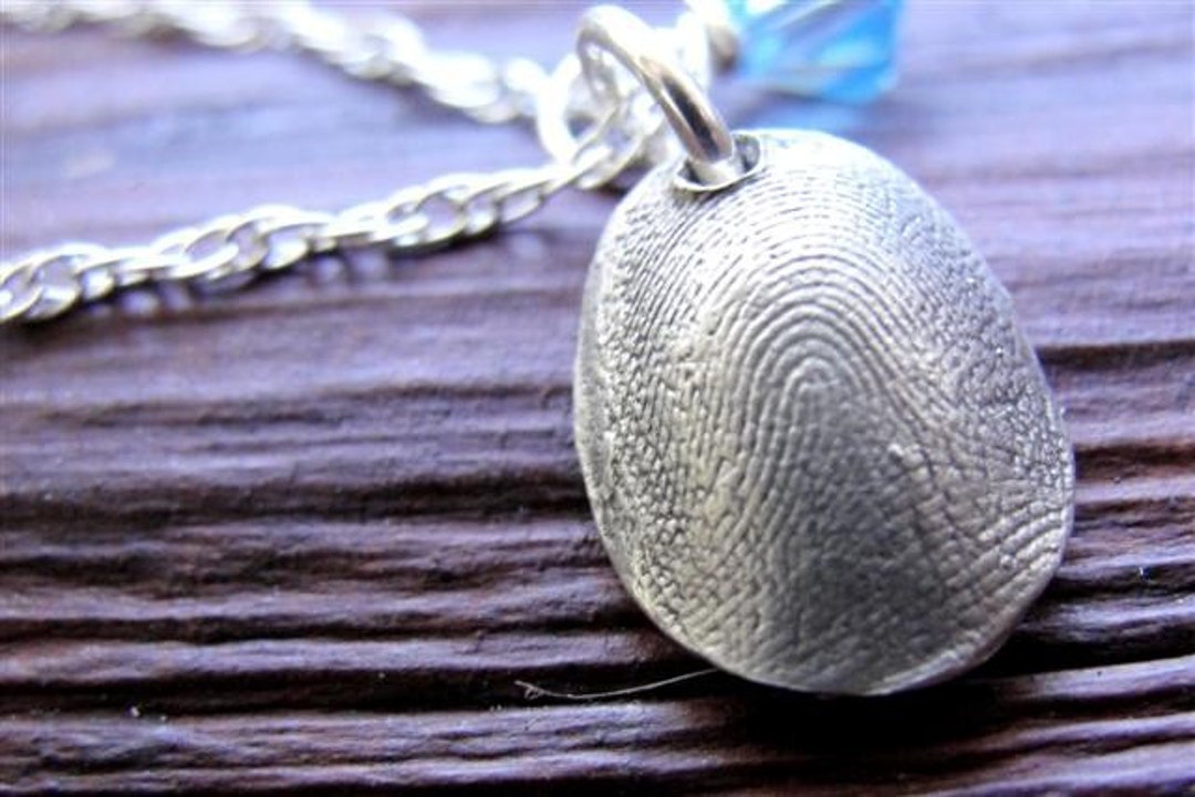Fingerprint Thumbprint Necklace Personalized in Sterling Silver - Etsy