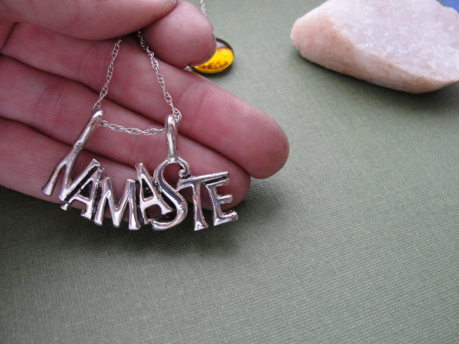 Namaste Necklace Jewelry Ohm Silver Sterling - Etsy
