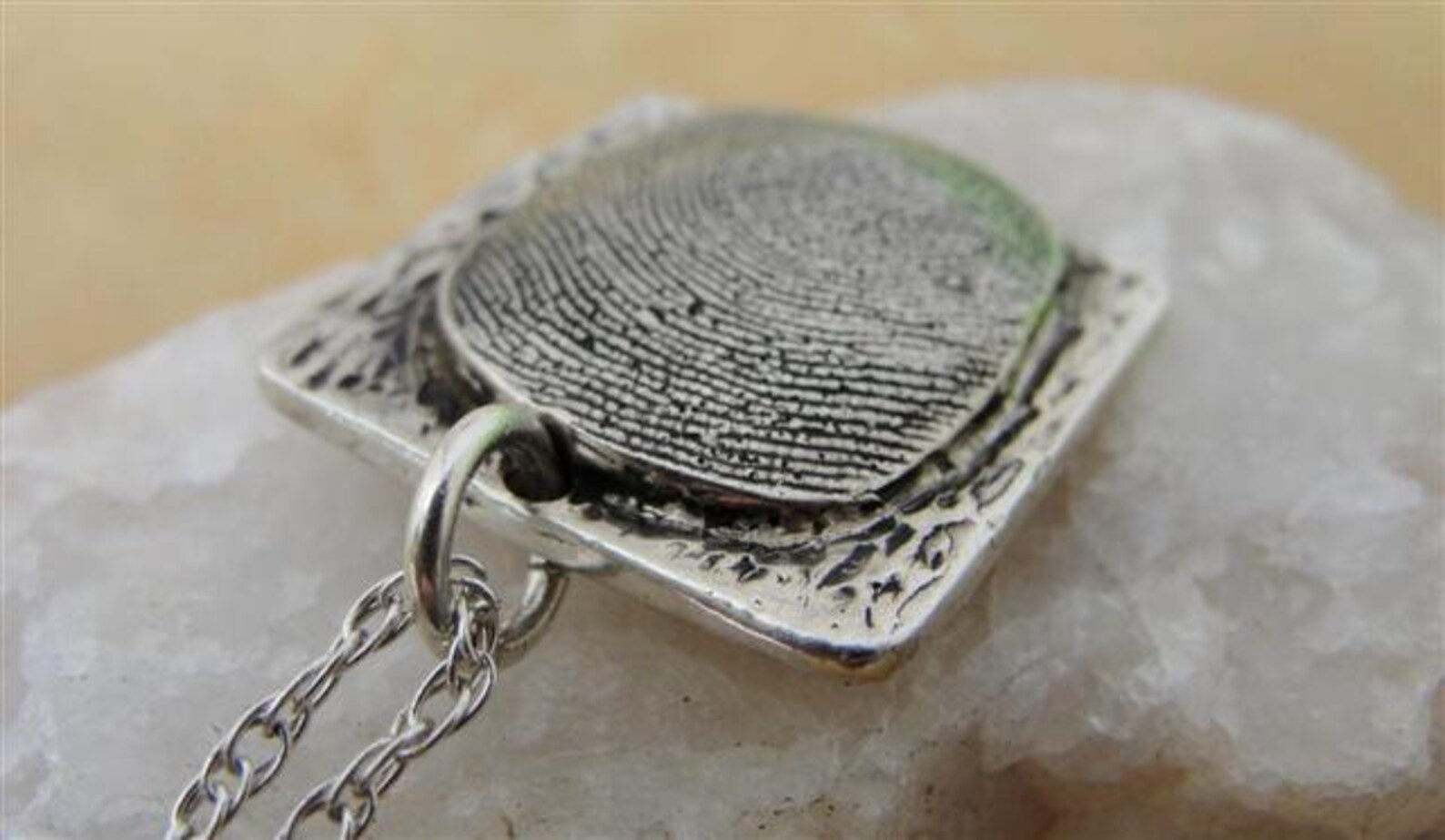 Custom Fingerprint Necklace Jewelry Thumbprint in Sterling Silver ...