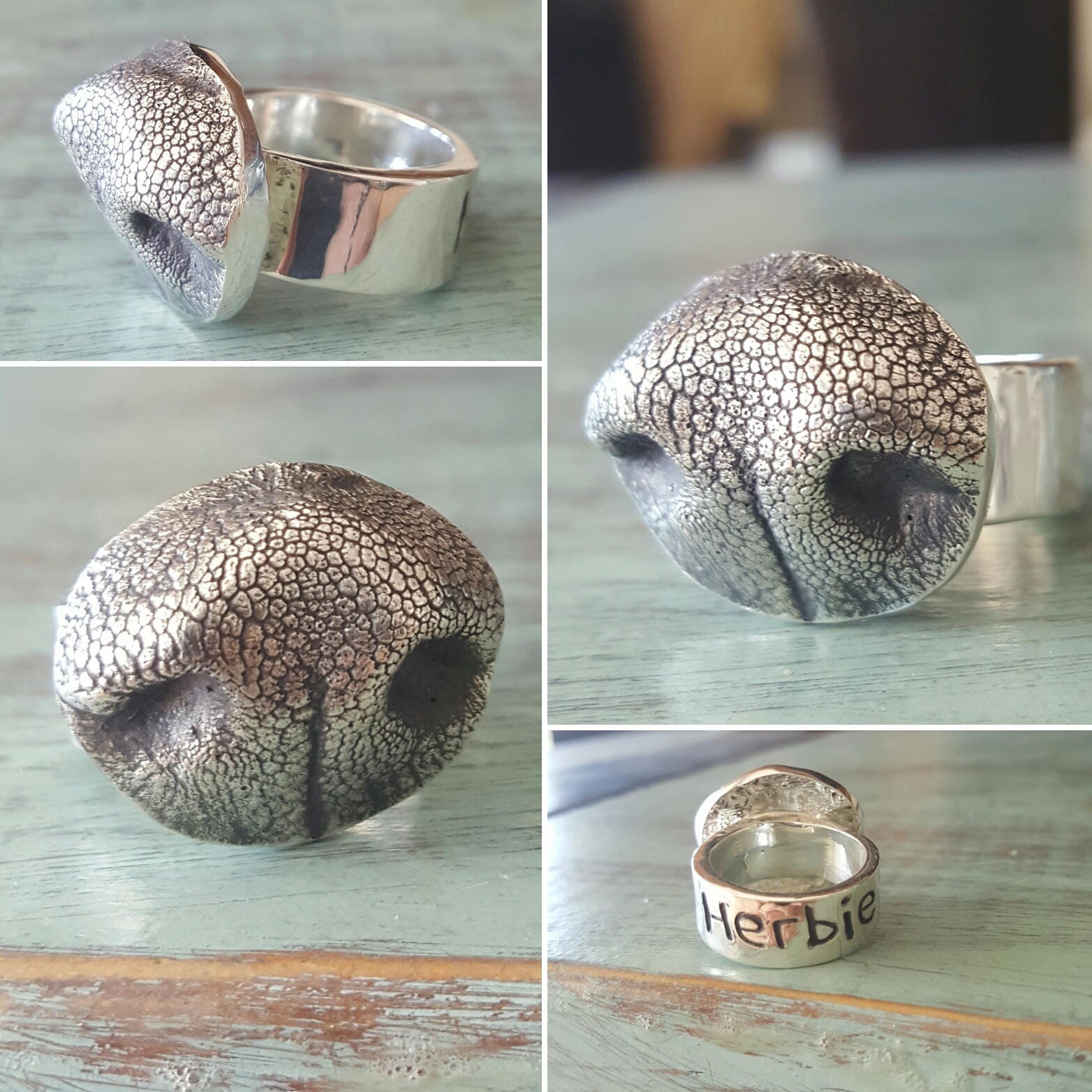 Dog Nose Ring Silver Pet Memorial Jewelry Bespoke Ring - Etsy UK