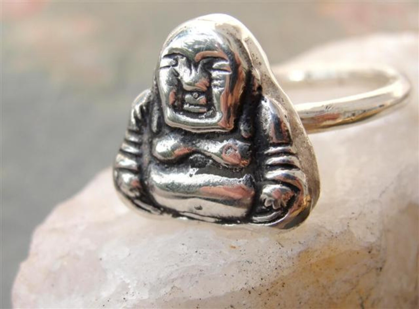 Buddha Ring in Sterling Silver - Etsy