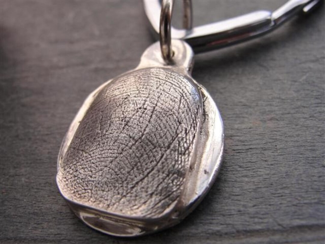 Fingerprint Jewelry Keychain Thumbprint Personalized Key Chain Silver ...
