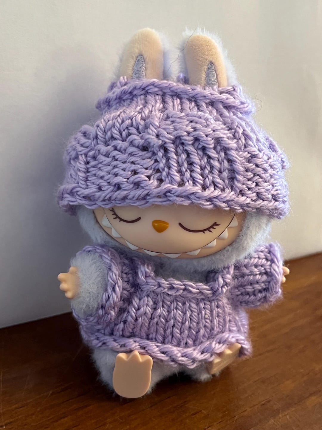 Labubu Clothes: Lavender Sweater and Cap - Etsy