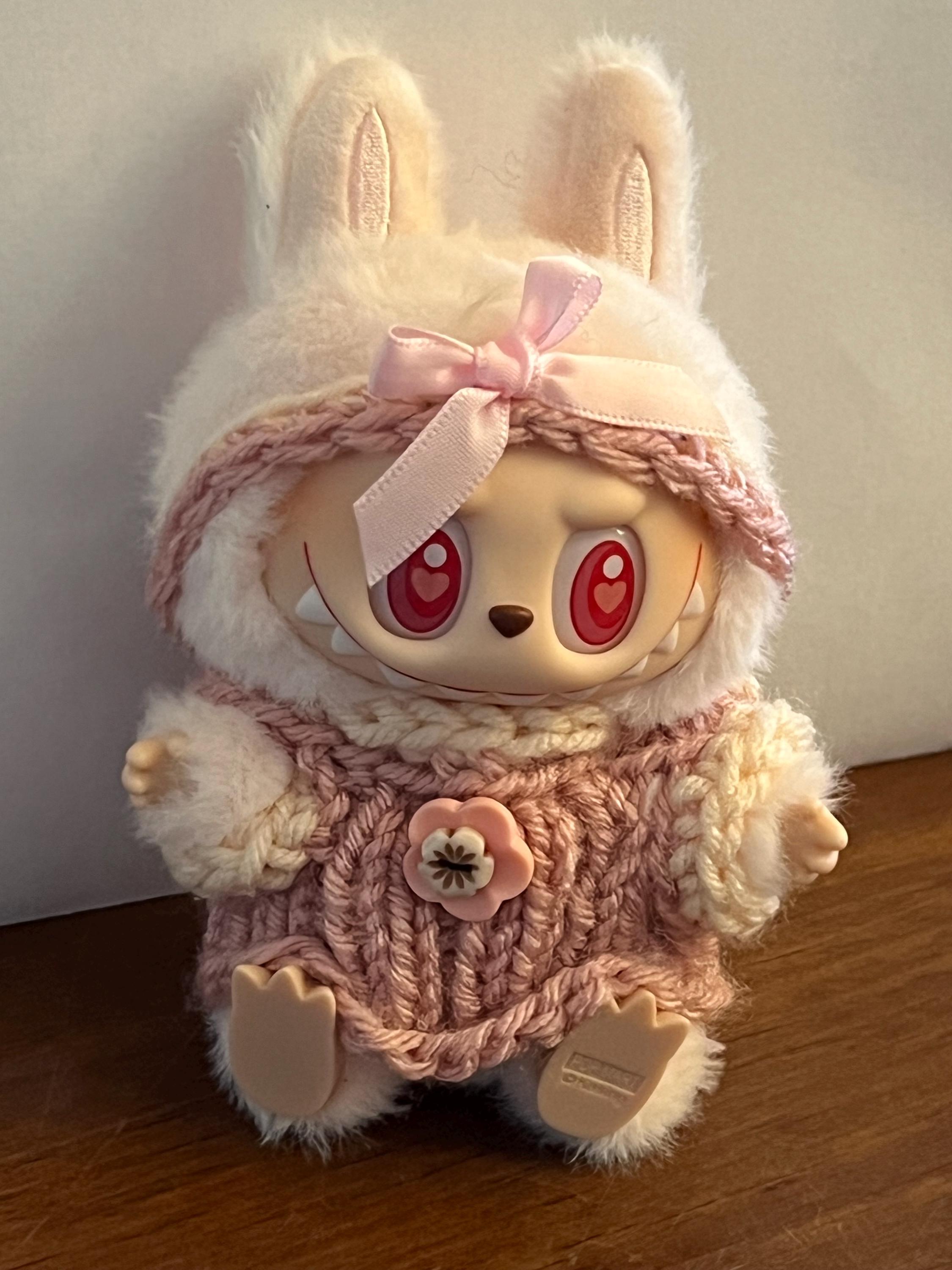 Labubu Clothes: Rose Pink Sweater and Headband - Etsy