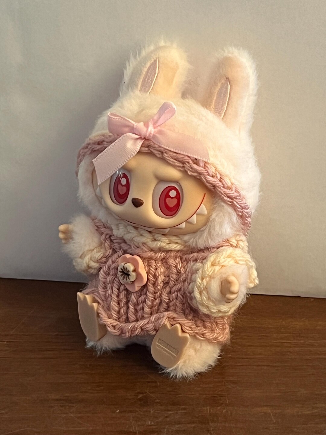 Labubu Clothes: Rose Pink Sweater and Headband - Etsy