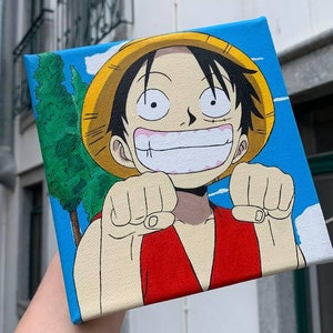 Anime Canvas Painting, Custom, One Piece, Acrylic Hand Made, Luffy - Etsy