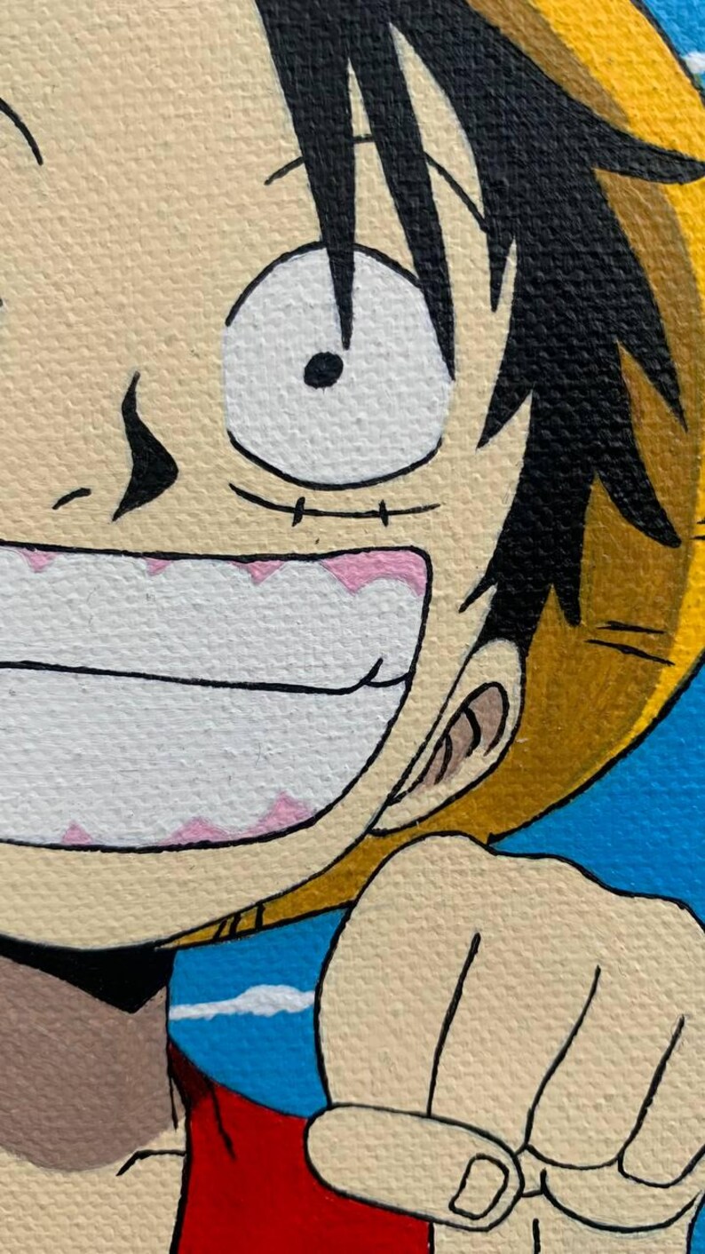 Anime Canvas Painting, Custom, One Piece, Acrylic Hand Made, Luffy - Etsy