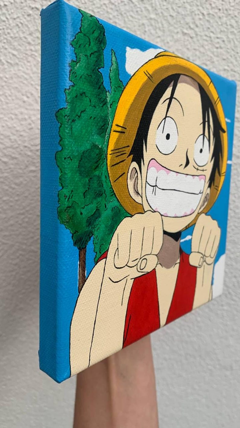 Anime Canvas Painting, Custom, One Piece, Acrylic Hand Made, Luffy - Etsy