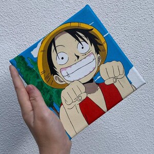 Anime Canvas Painting, Custom, One Piece, Acrylic Hand Made, Luffy - Etsy